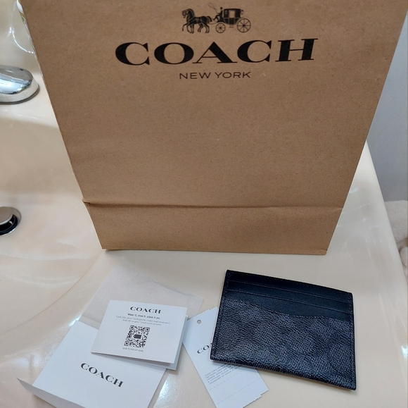 Coach | Accessories | Coach Card Case In Signature Canvas | Poshmark